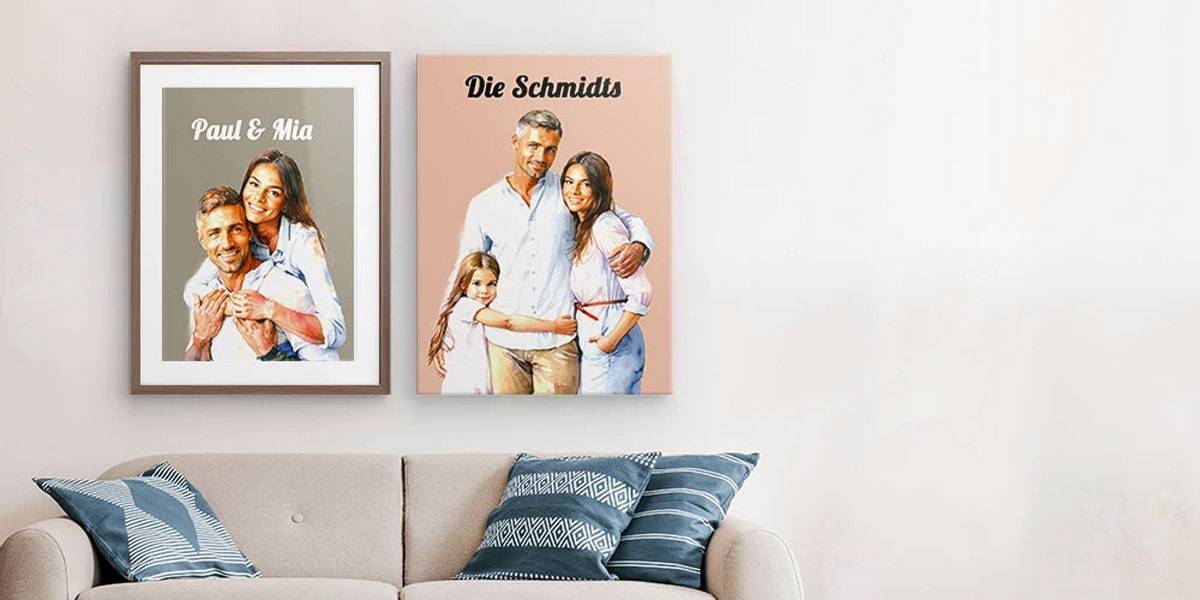Pärchen oder Familienportrait: Fotos als Gemälde | Aldi Foto