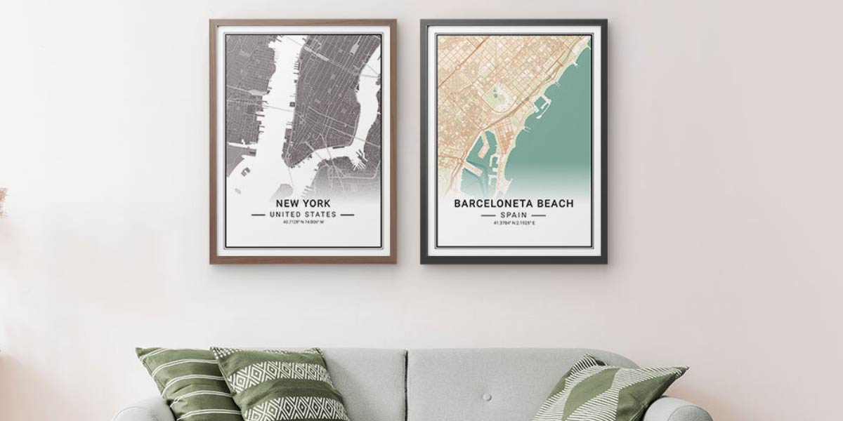 City Map Poster 50% OFF: Custom Map Print | CANVASDISCOUNT