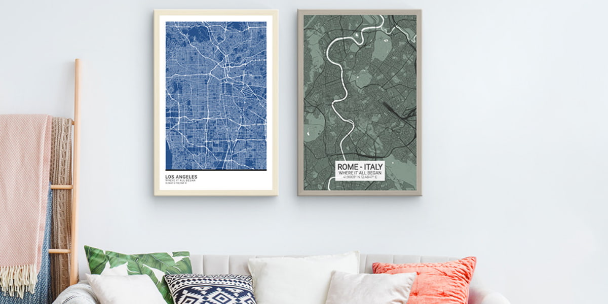 Framed Maps: Your City Map in Frame| Grafomap