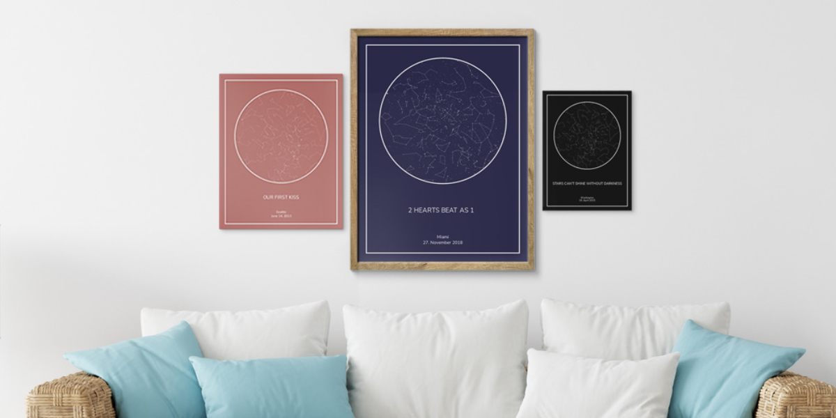 Star Map Custom Print: Night Sky Map Gift | CANVASDISCOUNT